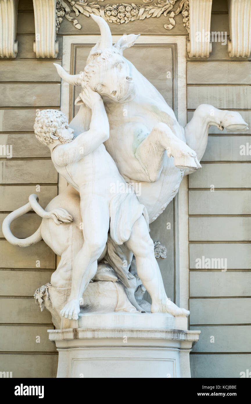 Austria, Vienna, Hofburg Imperial Palace, the Hercules statues of the ...