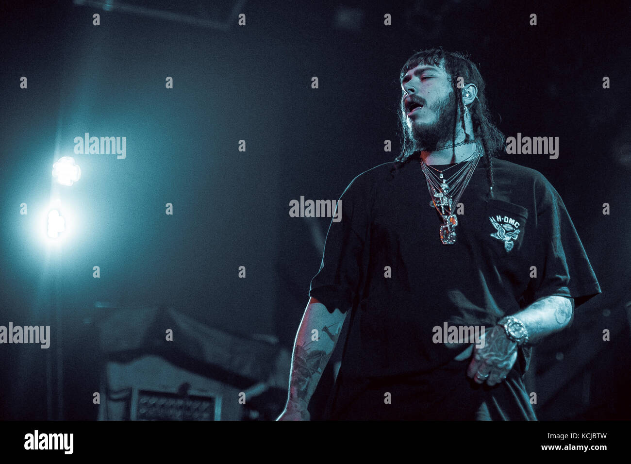 The American rapper and lyricist Post Malone performs a live concert at ...