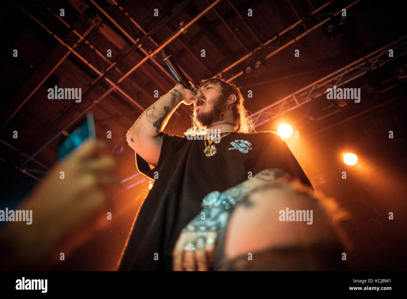 The American rapper and lyricist Post Malone performs a live concert at ...