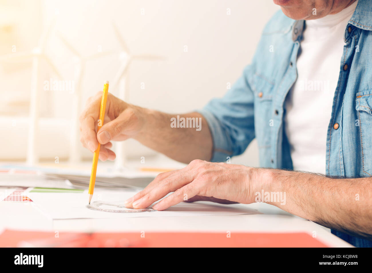 Close up of a professional blueprint being drawn Stock Photo - Alamy