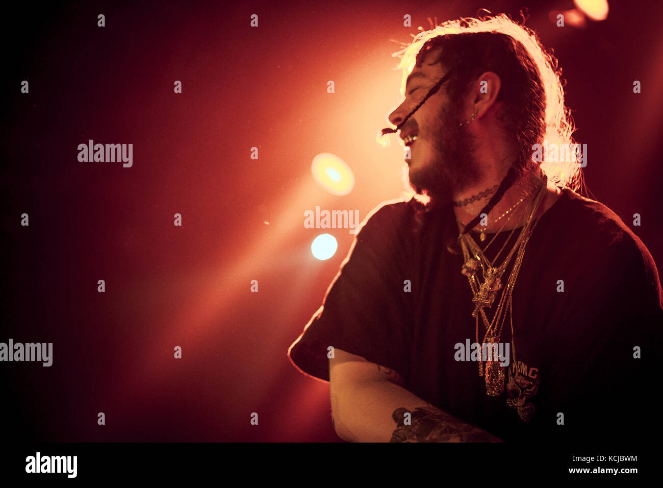 The American rapper and lyricist Post Malone performs a live concert at ...