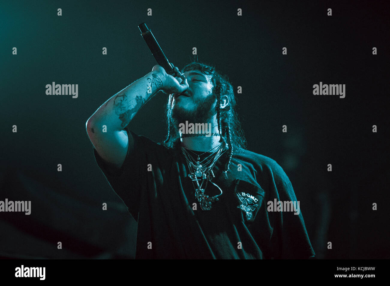 The American rapper and lyricist Post Malone performs a live concert at ...