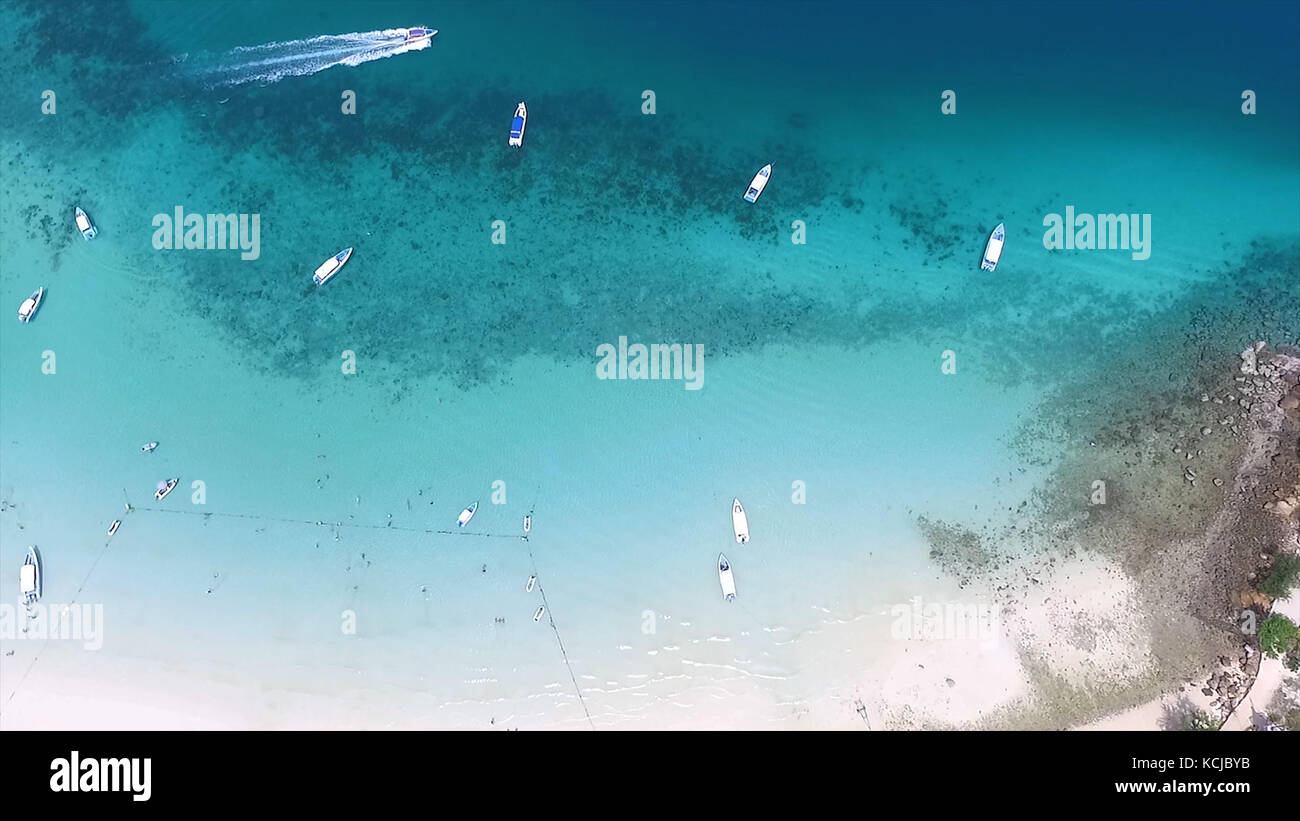 Aerial drone photo of iconic tropical turquoise water Pileh Lagoon ...