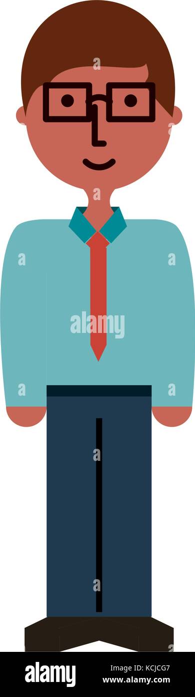 colorful man with glasses over white background vector illustration ...