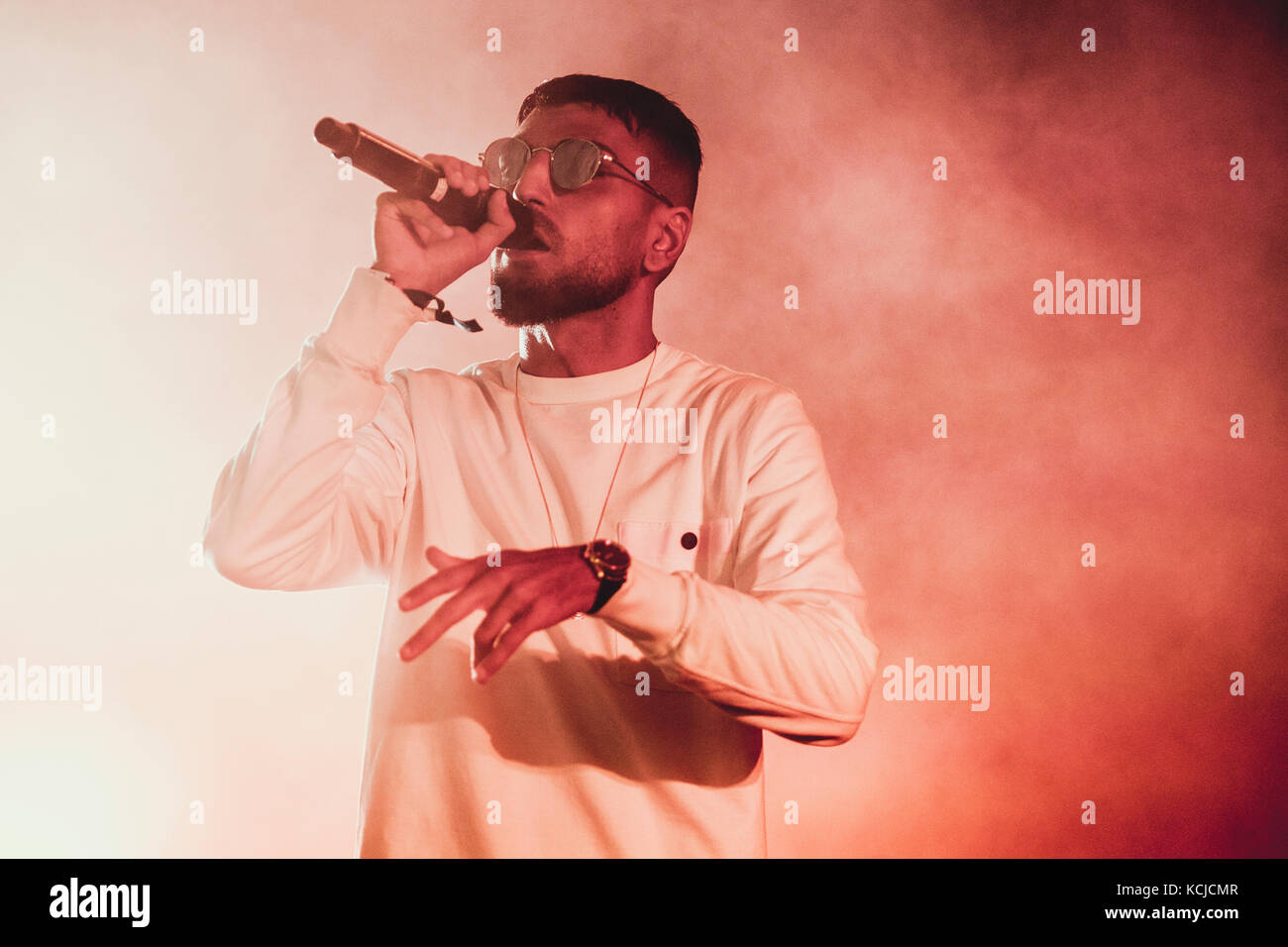 The Danish rapper Sivas (Stylized S!vas) performs a live concert at the ...