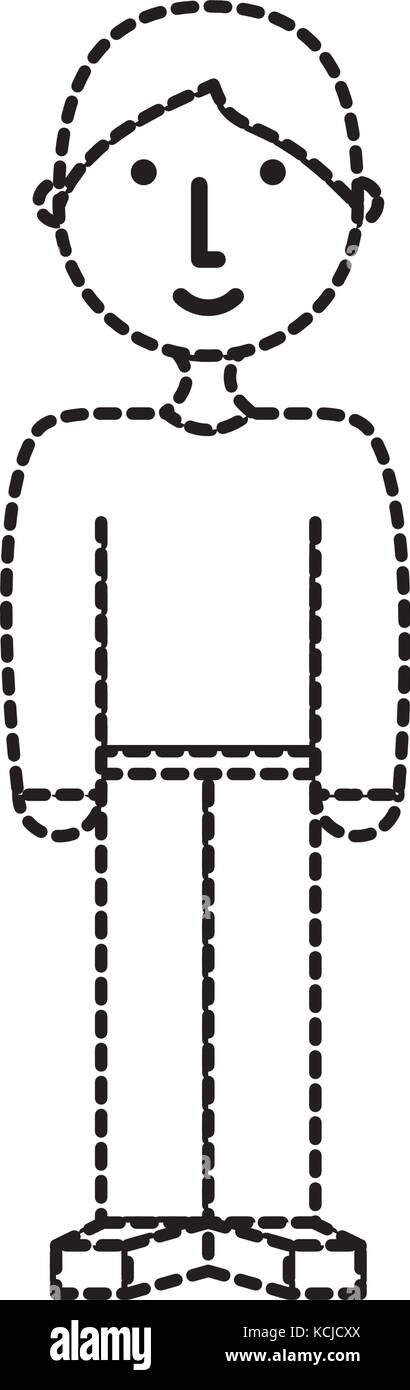 flat line man sticker over white background vector illustration Stock ...