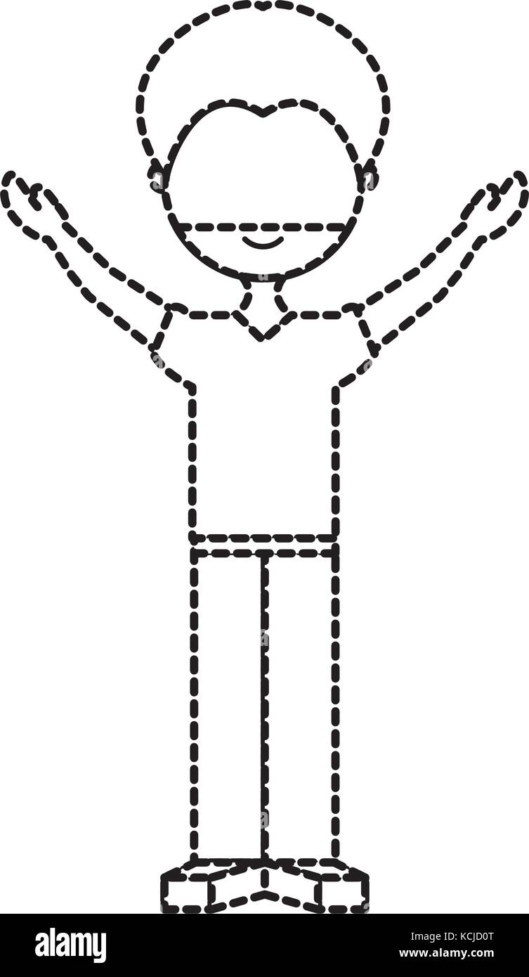 flat line man sticker over white background vector illustration Stock ...