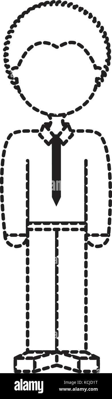 flat line man sticker over white background vector illustration Stock ...