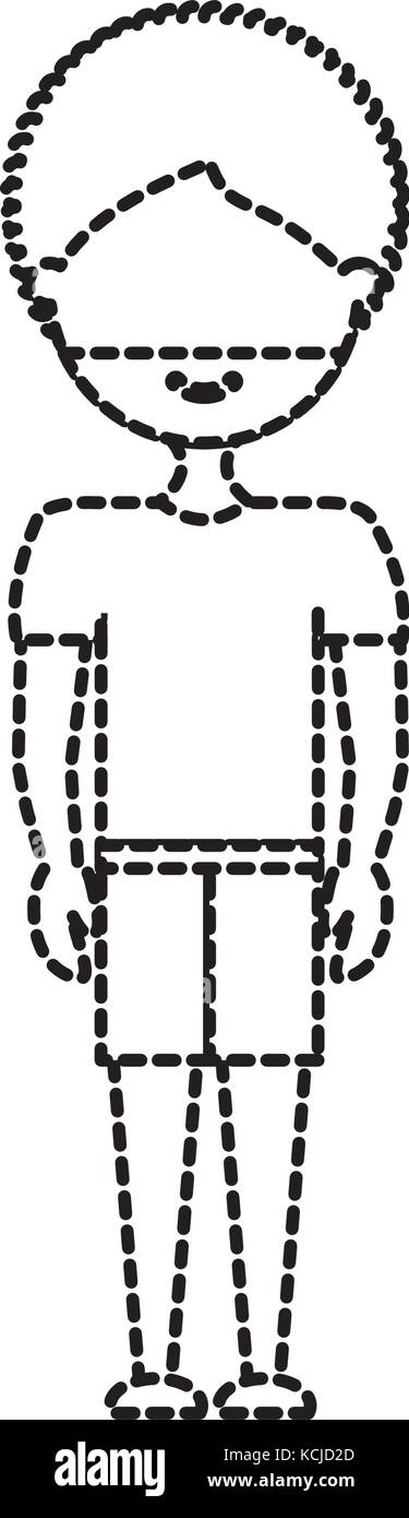 flat line man sticker over white background vector illustration Stock ...