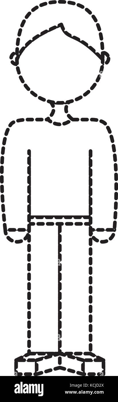 flat line man sticker over white background vector illustration Stock ...