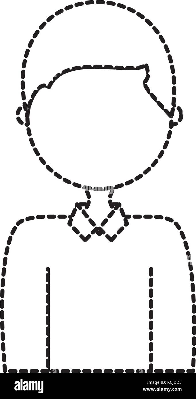 flat line uncolored man sticker over white background vector ...