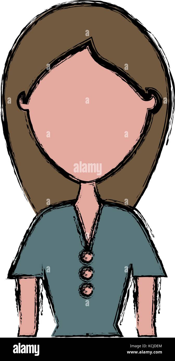 flat line colorful woman avatar over white background vector ...