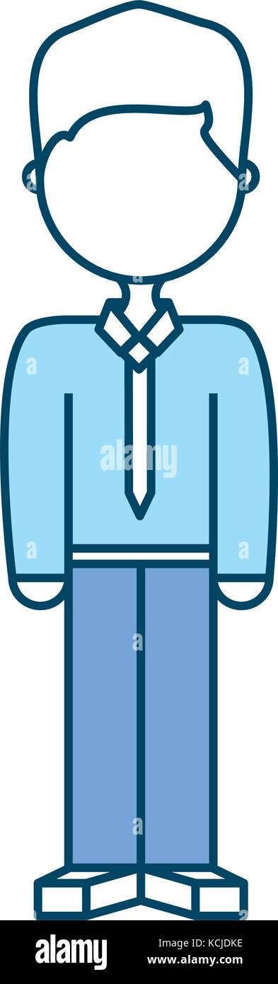 flat line colored man over white background vector illustration Stock ...