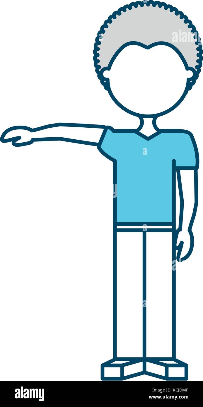 flat line colored boy over white background vector illustration Stock ...