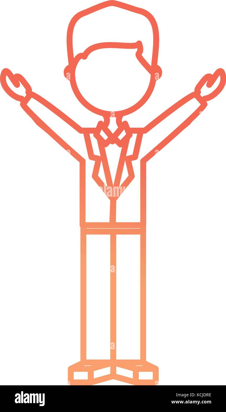 flat line colored man over white background vector illustration Stock ...