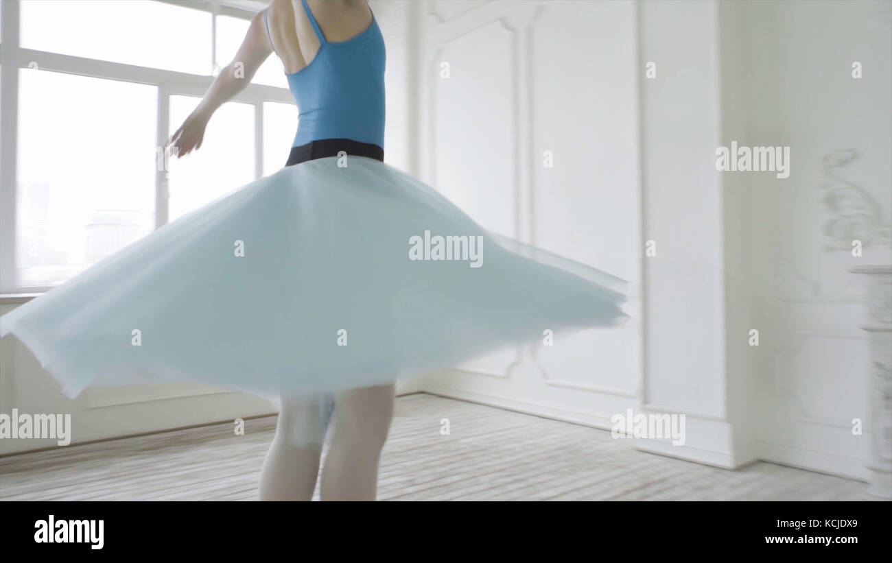 Beautiful Girl Dancer Performs Elements Of Classical Ballet In The Loft