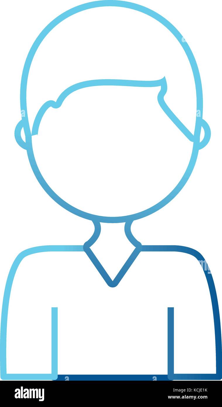 flat line colored boy over white background vector illustration Stock ...