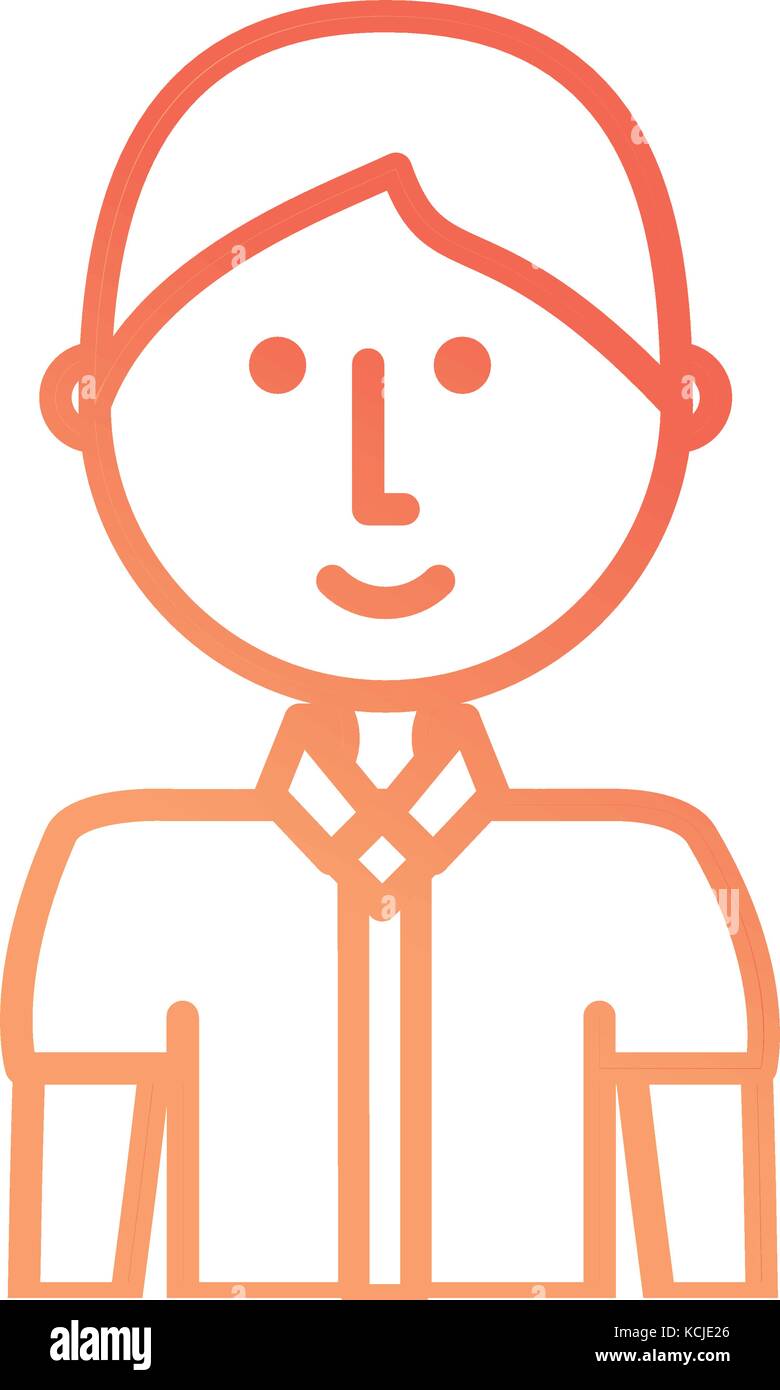 flat line colored man over white background vector illustration Stock ...