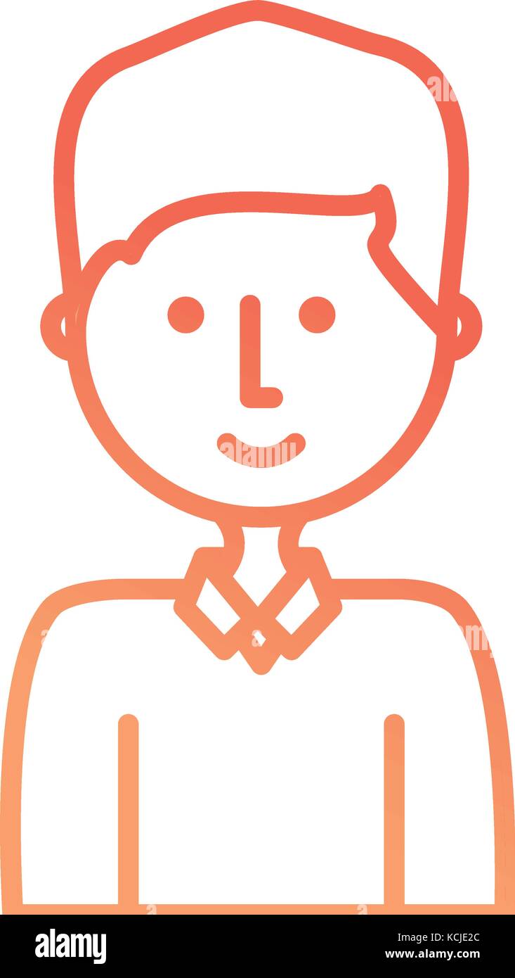 flat line colored man over white background vector illustration Stock ...