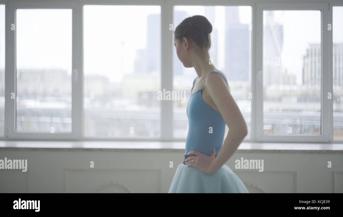 Professional ballet dancer have a rest. Tired ballerina restores ...