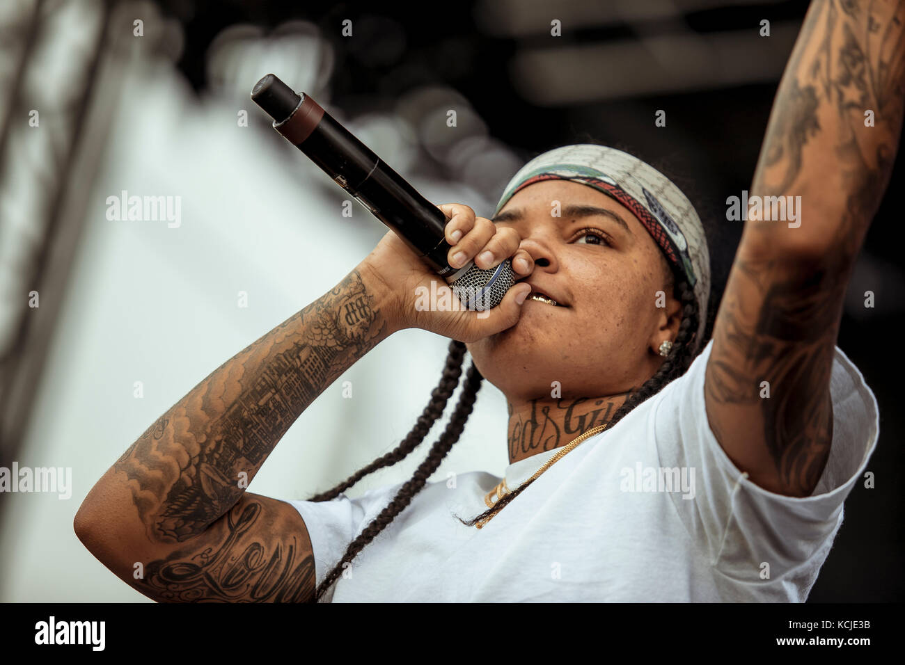 The American rapper and lyricist Young M.A performs a live concert ...