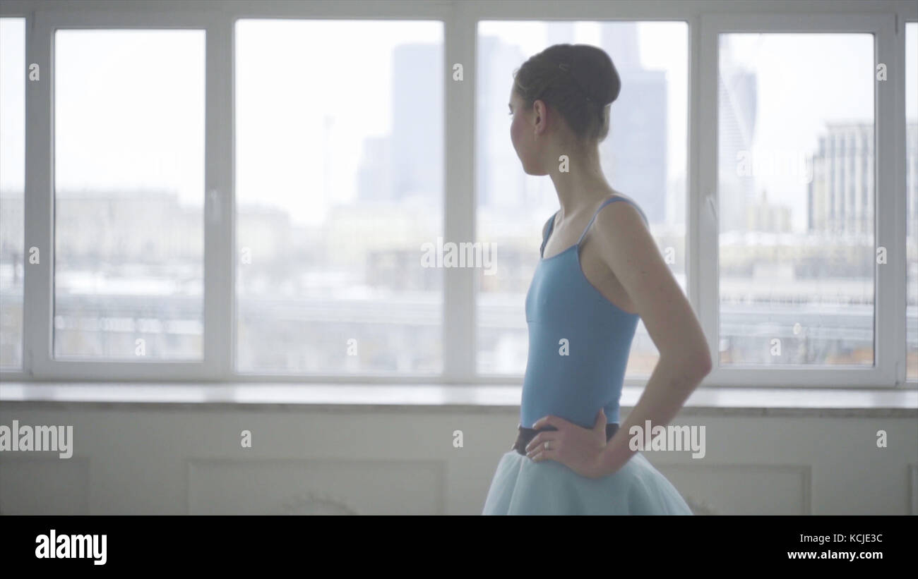 Professional ballet dancer have a rest. Tired ballerina restores ...