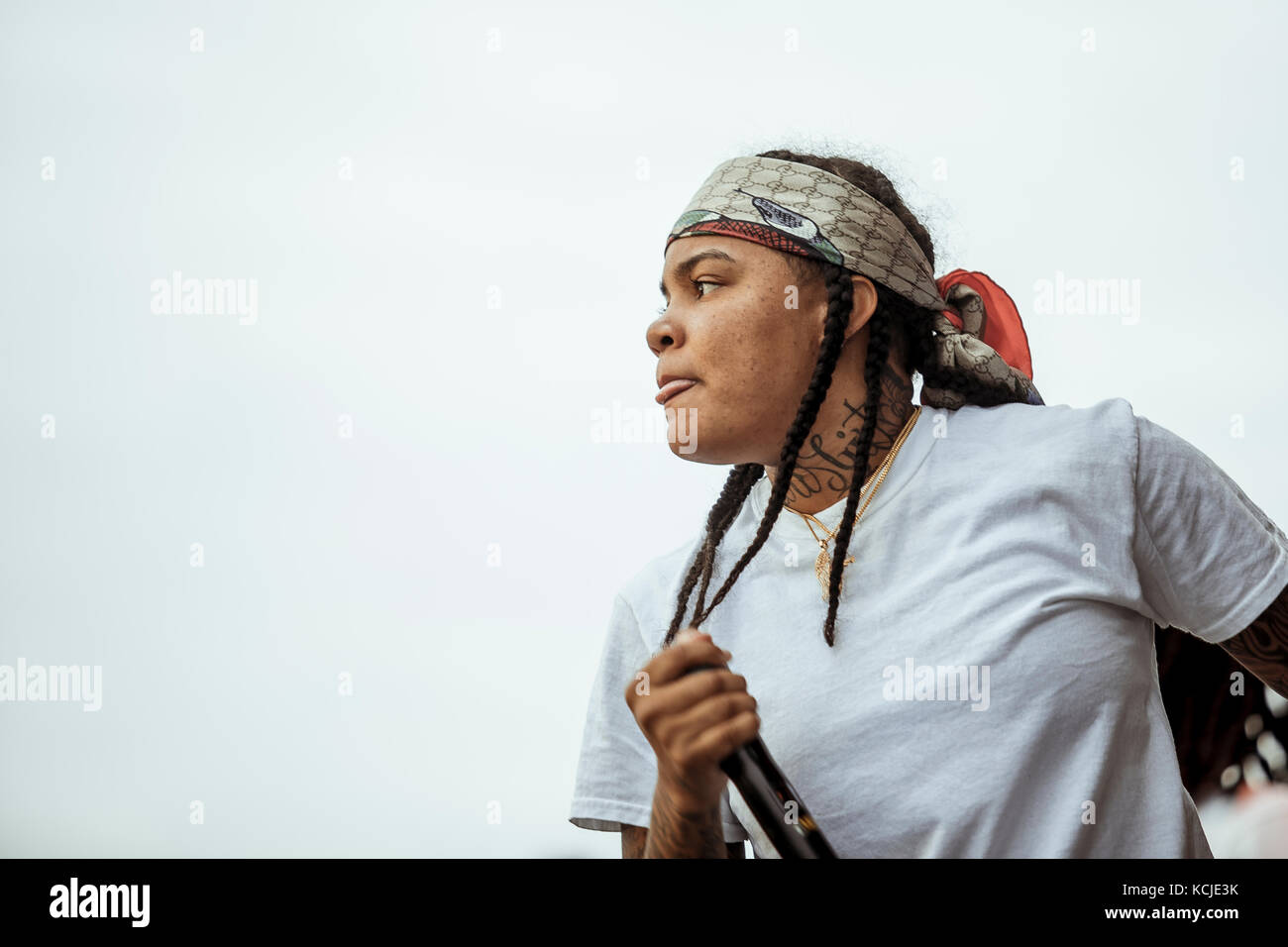 The American rapper and lyricist Young M.A performs a live concert ...