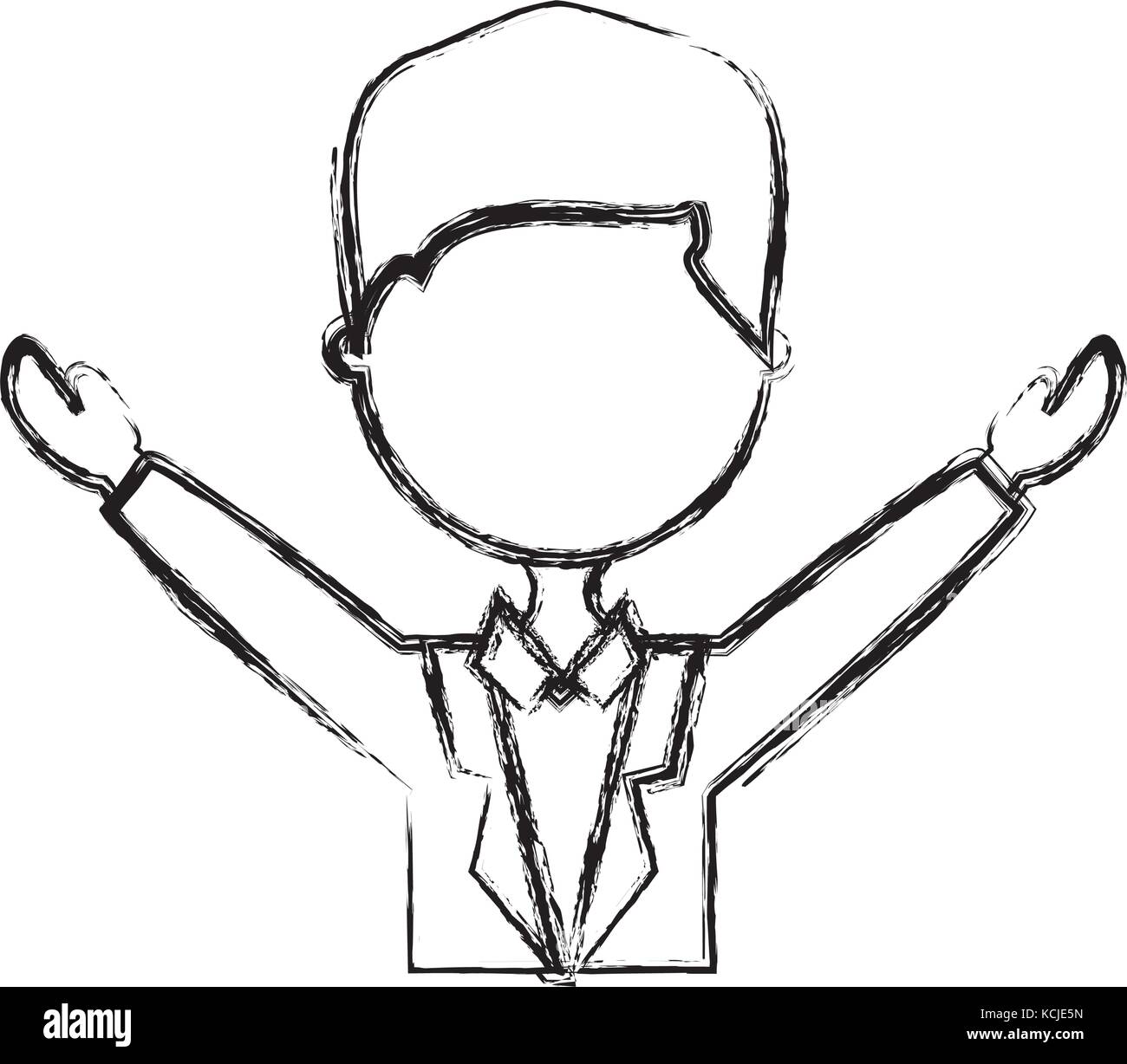 flat line uncolored man over white background vector illustration Stock ...