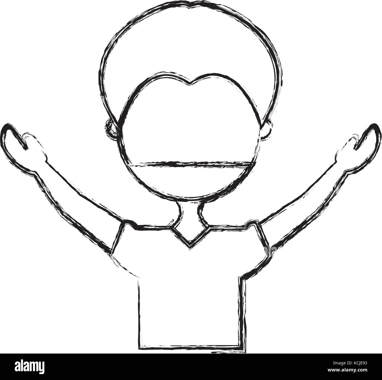 flat line uncolored man with beard over white background vector ...