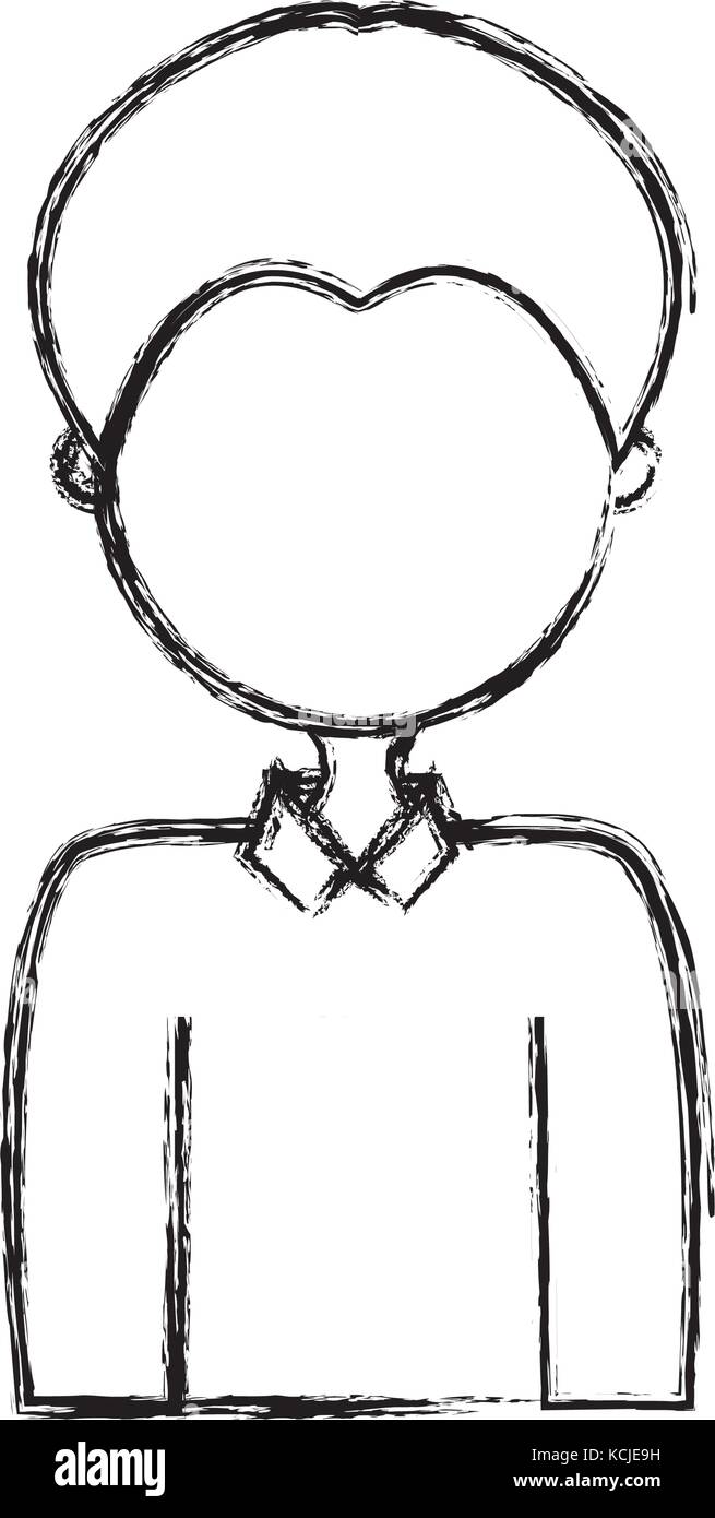 flat line uncolored man over white background vector illustration Stock ...