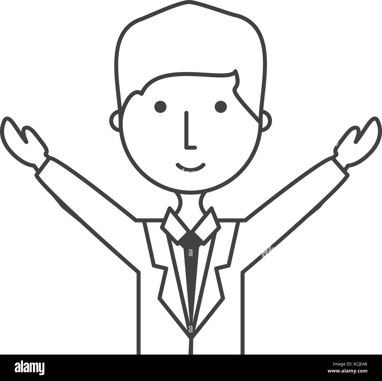 flat line uncolored man over white background vector illustration Stock ...