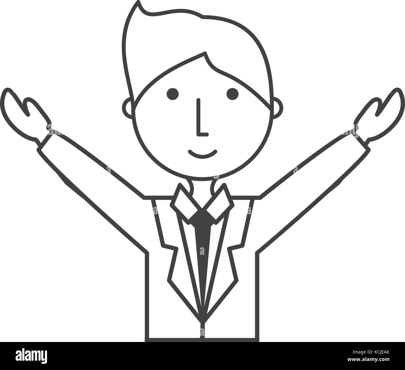 flat line uncolored man over white background vector illustration Stock ...