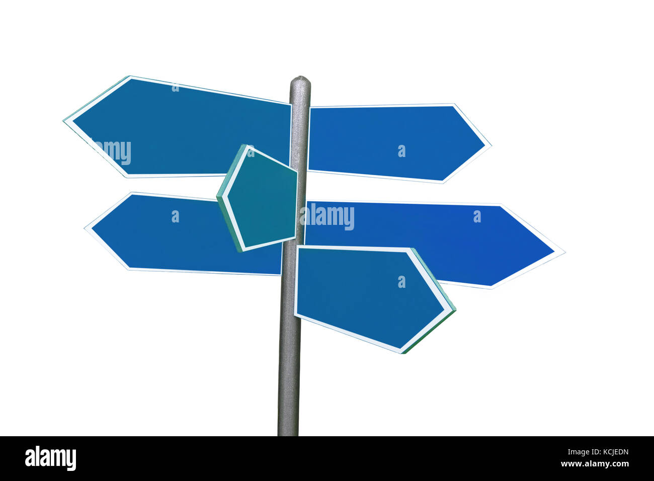 Six-way roadsign isolated over white background Stock Photo - Alamy