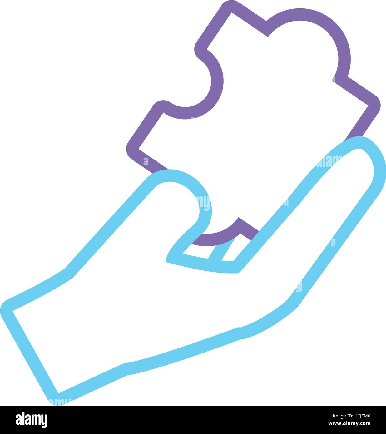 hand with puzzle piece vector illustartion Stock Vector Image & Art - Alamy