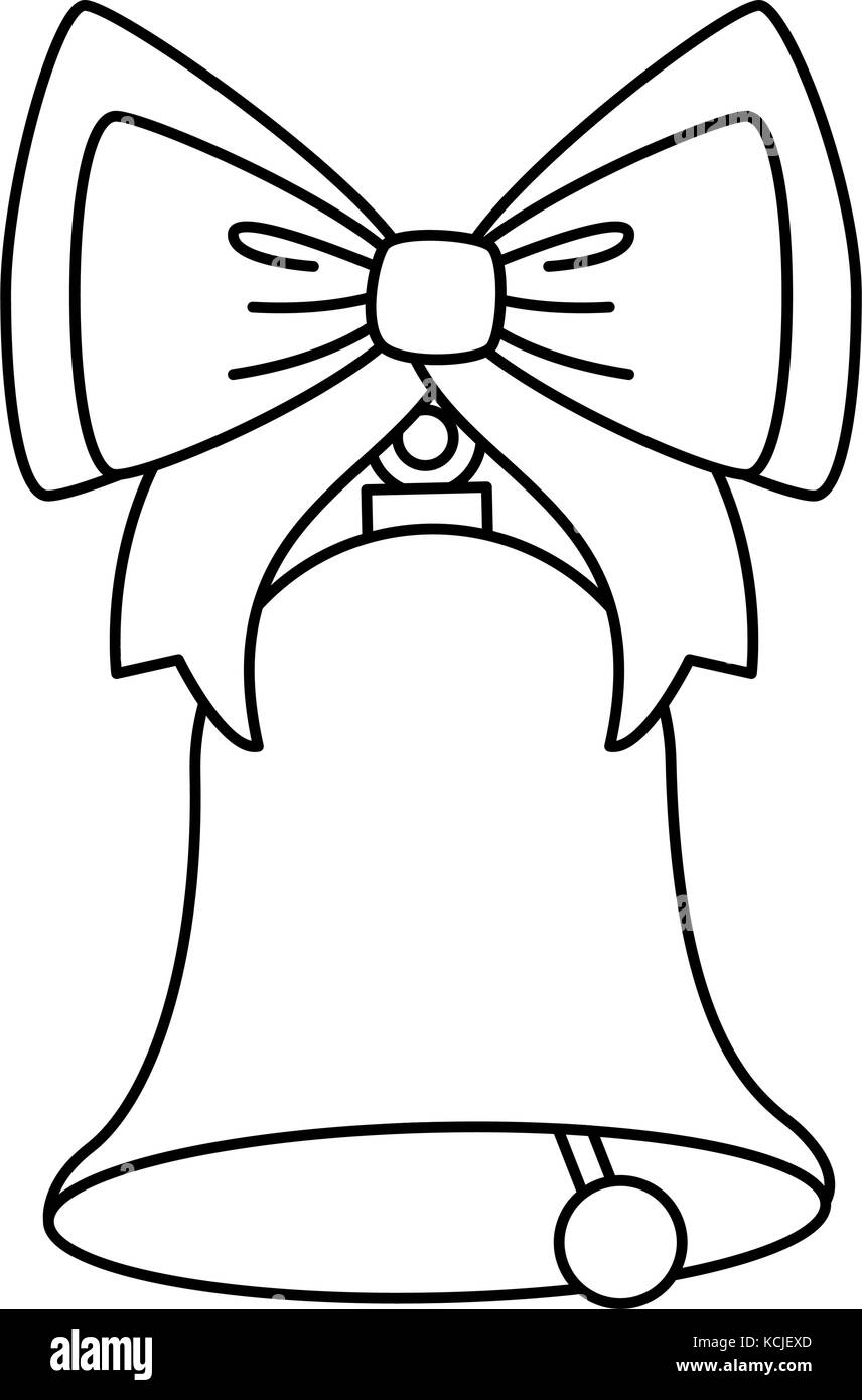 merry christmas bell with bow decorative Stock Vector Image & Art - Alamy