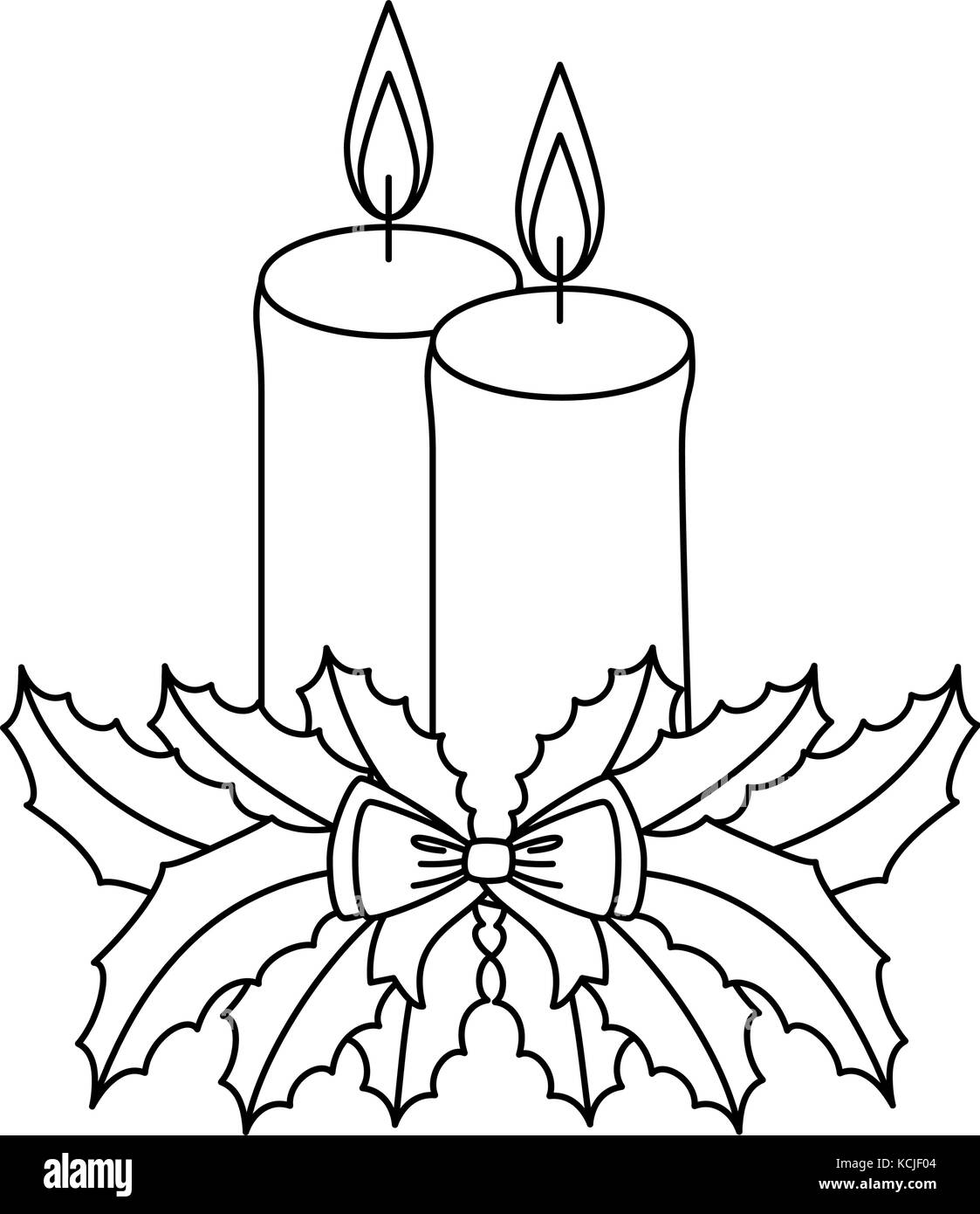 Happy christmas decoration candles Black and White Stock Photos ...