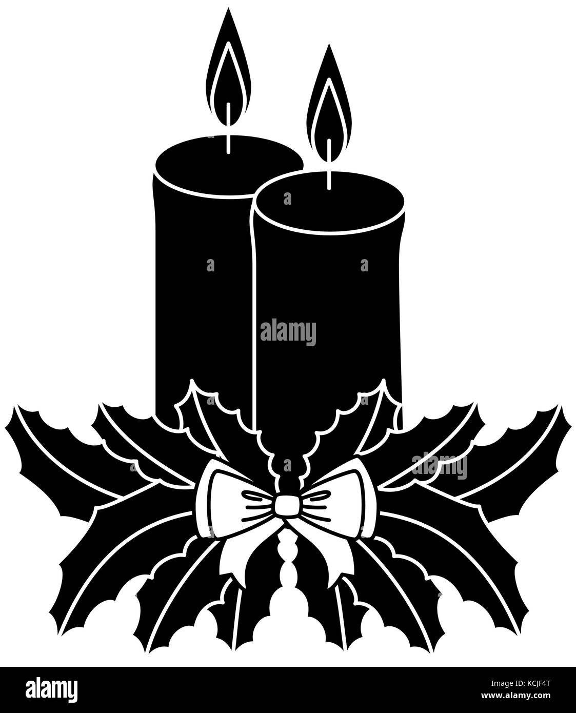 Happy christmas decoration candles Black and White Stock Photos ...