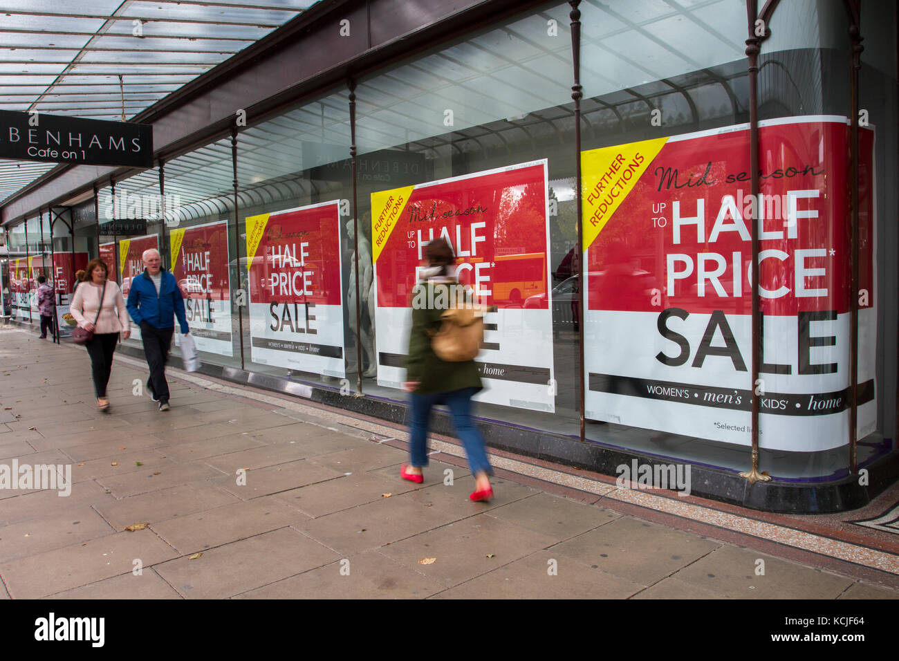 Out of focus figures passing, Businesses in decline, Prime Location ...