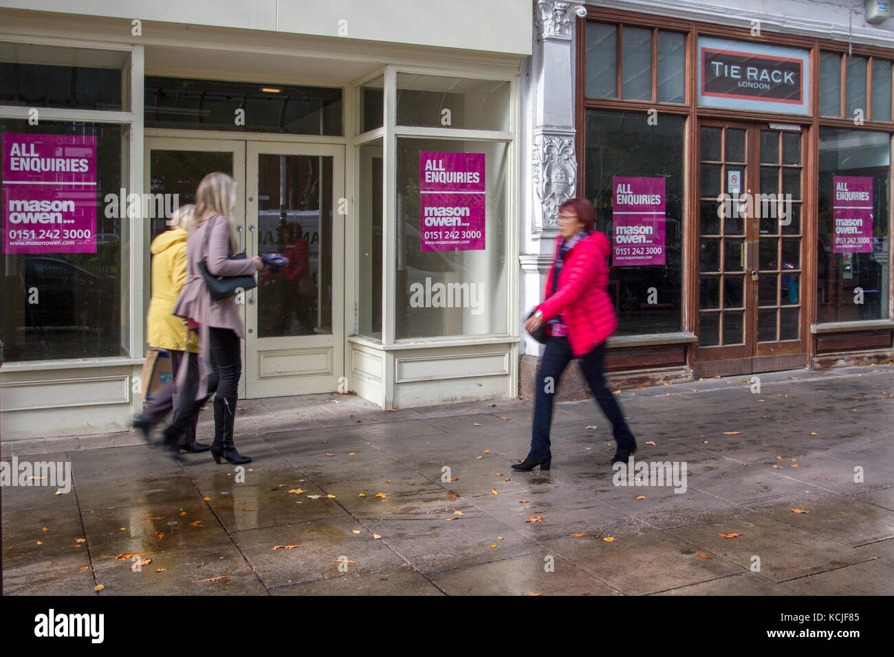 Out of focus figures passing, Businesses in decline, Prime Location ...