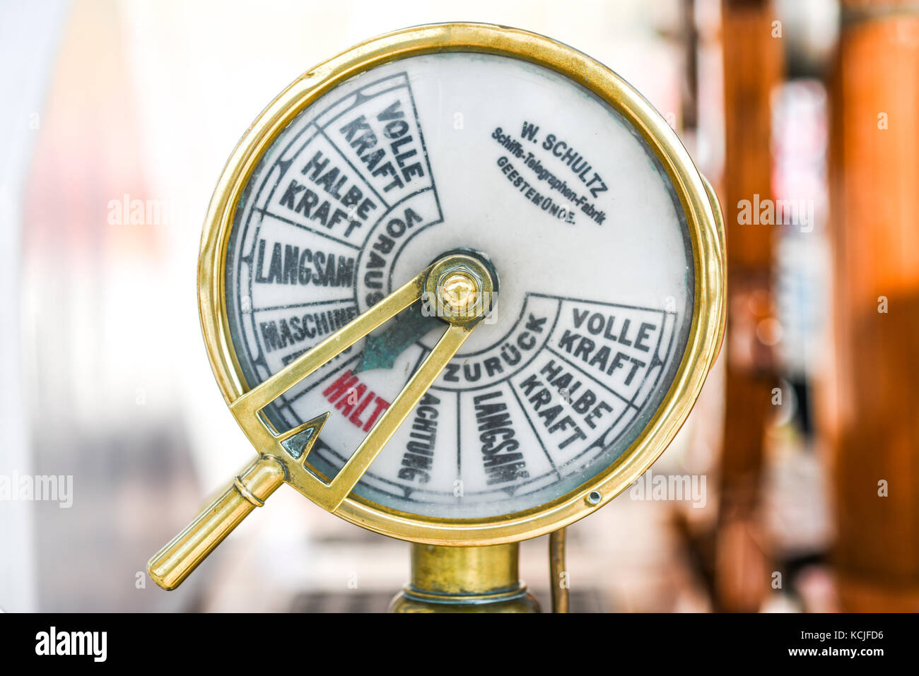 Szczecin, Poland, 6 august 2017: Old classic throttle on the sailing ...