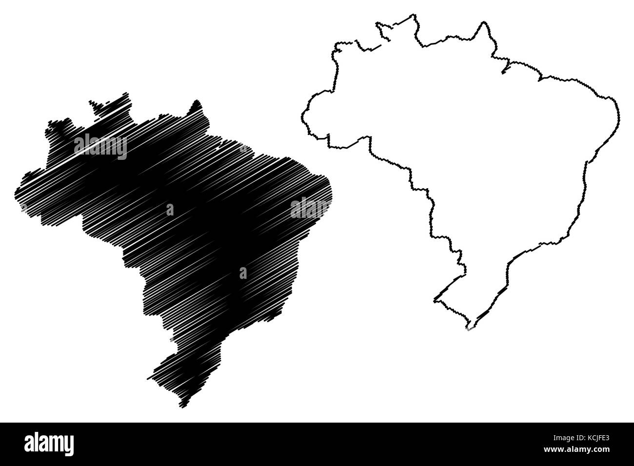 Brazil map vector illustration, scribble sketch Brazilia Stock Vector ...