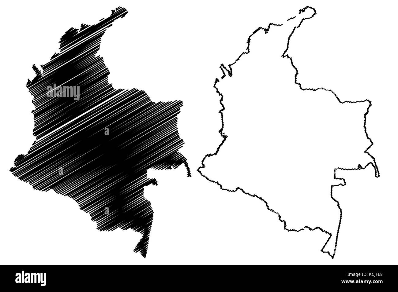 Colombia map vector illustration, scribble sketch Colombia Stock Vector ...
