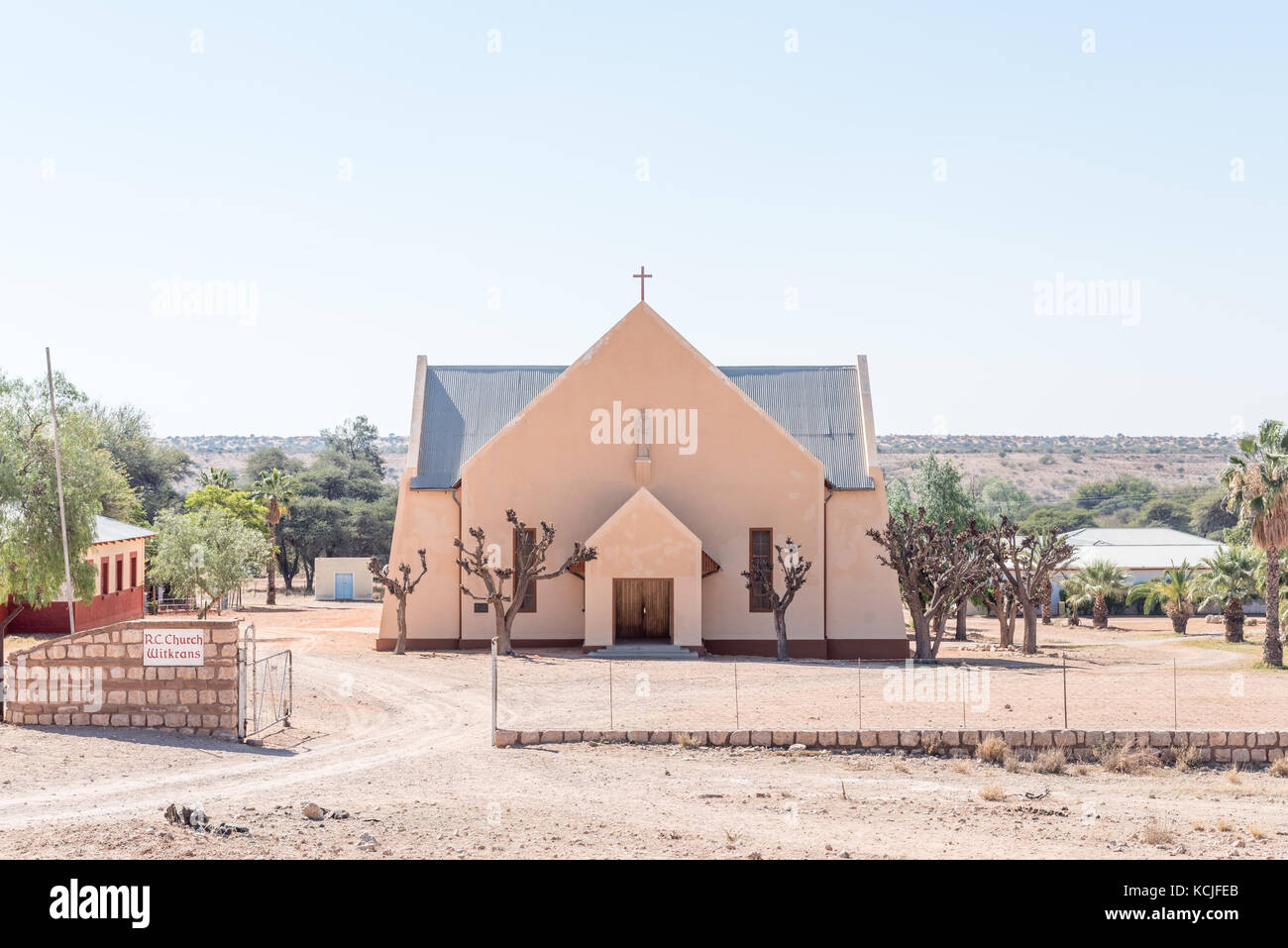 WITKRANS, NAMIBIA - JULY 5, 2017: The Roman Catholic Church and school ...