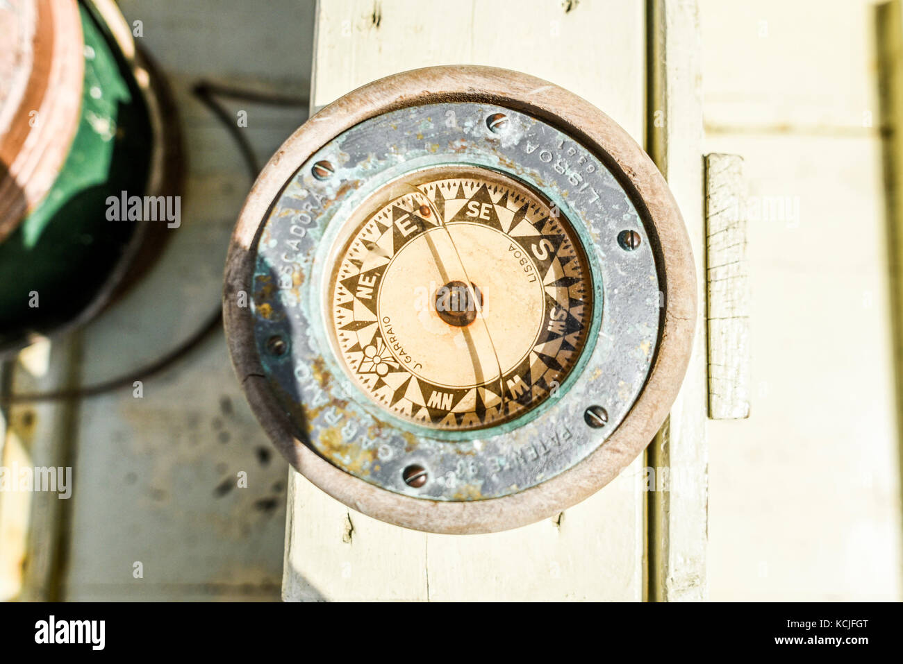 Compass on old sailing ship hi-res stock photography and images - Alamy
