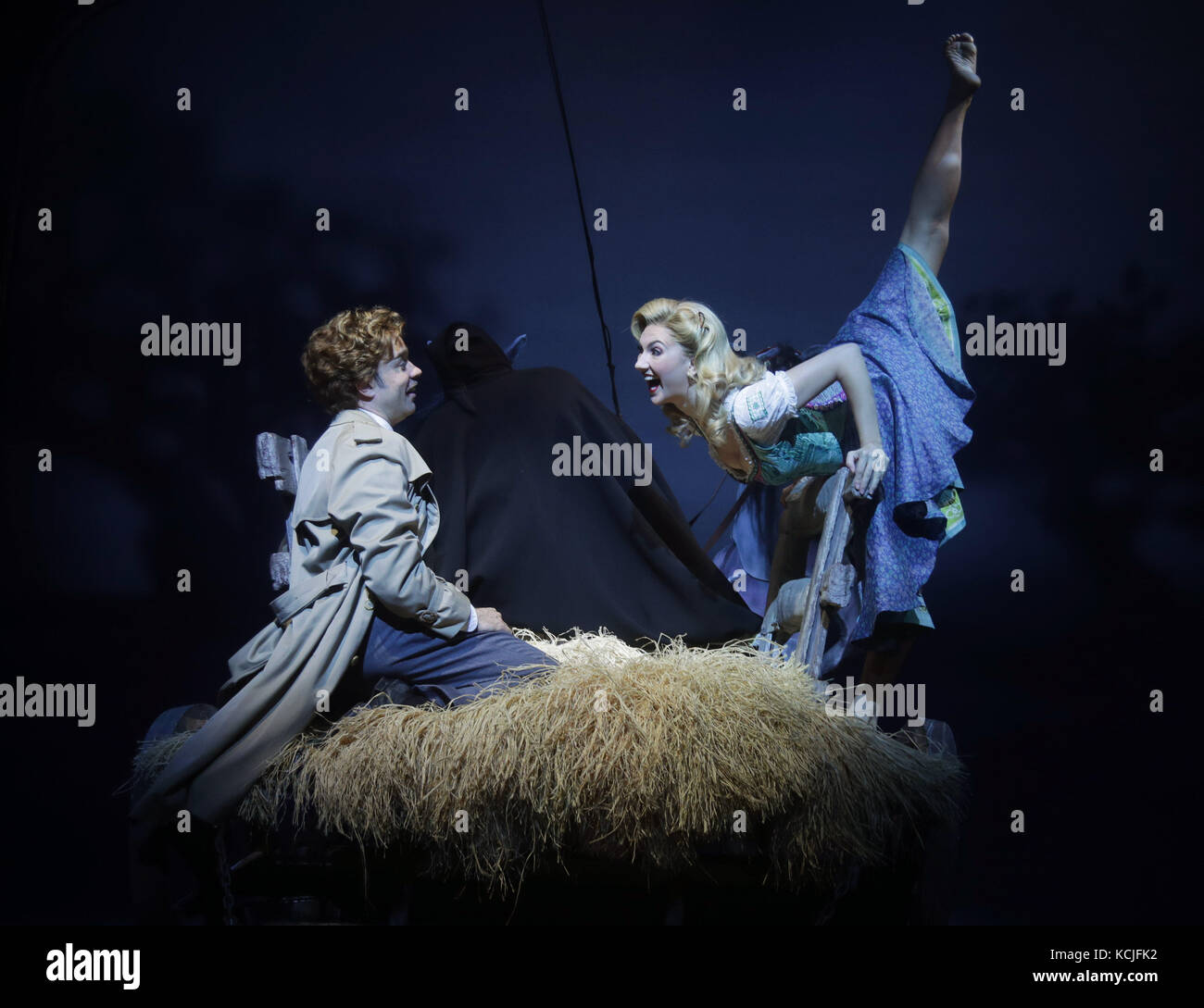 Hadley Fraser as Frederick Frankenstein and Summer Strallen as Inga, at ...