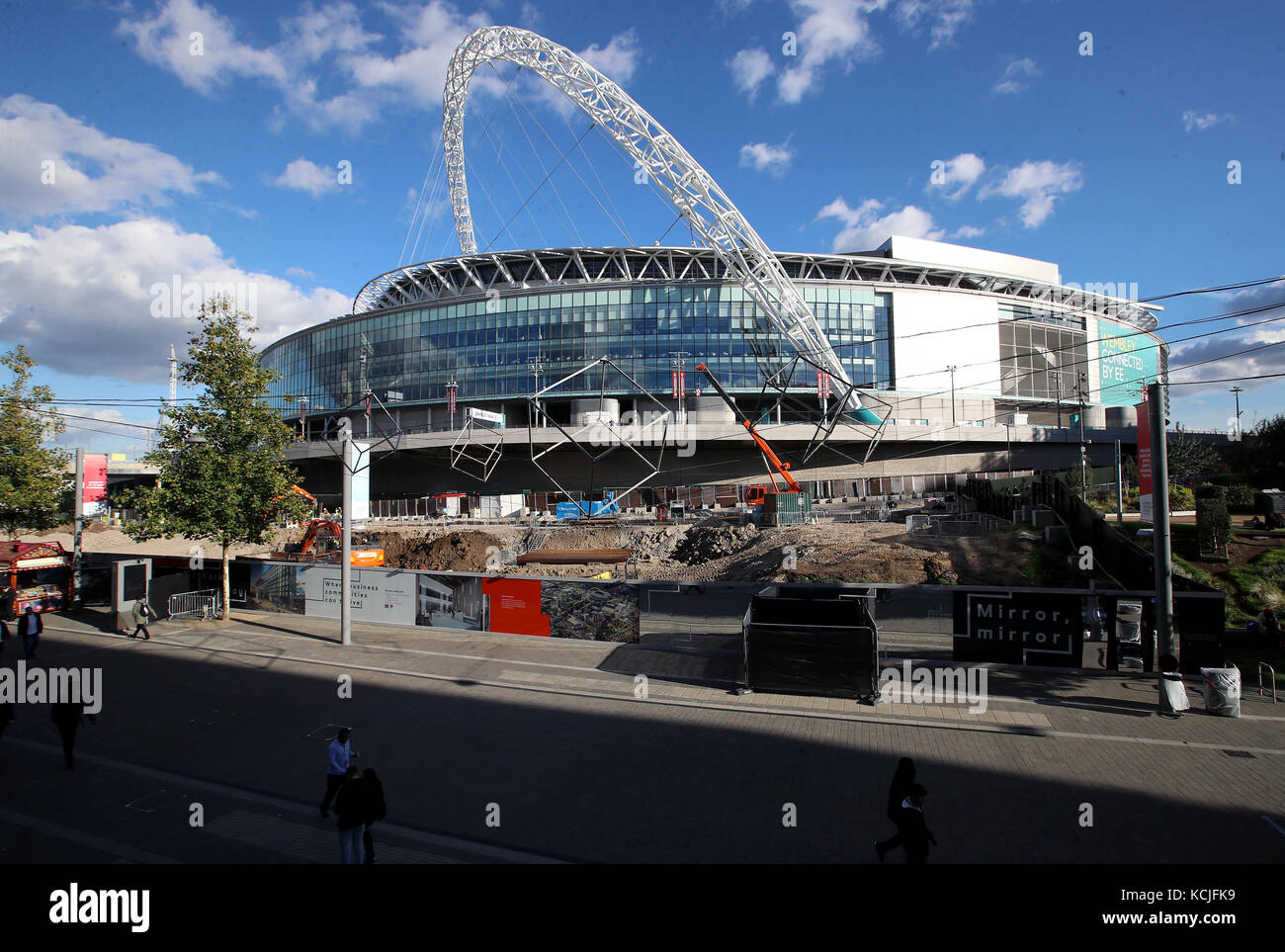 A general view of construction work around Wembley stadium prior to the ...