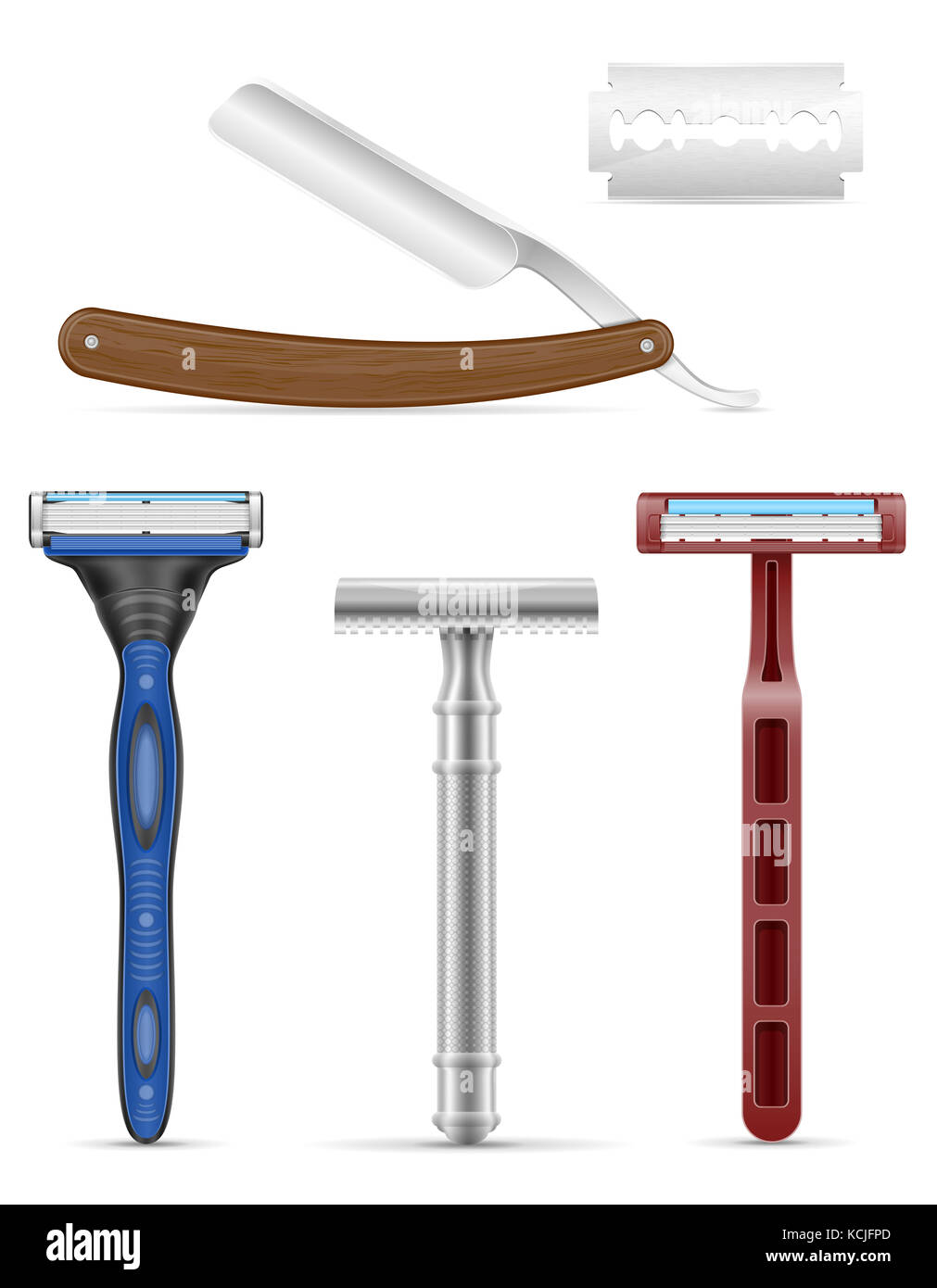 blade and razor for shaving stock vector illustration isolated on white ...