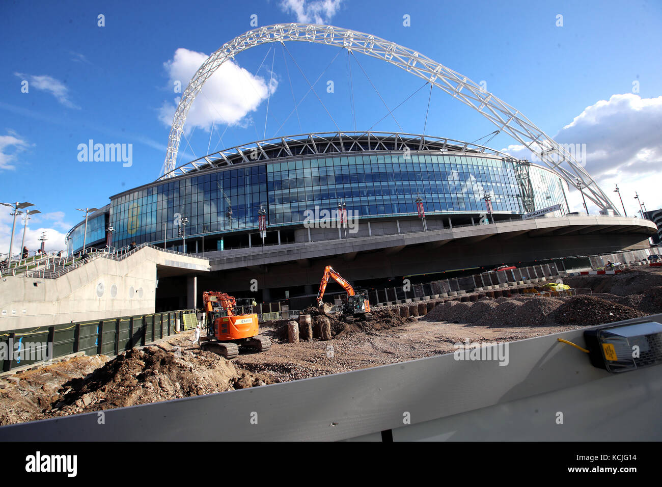 A general view of construction work around Wembley stadium prior to the ...