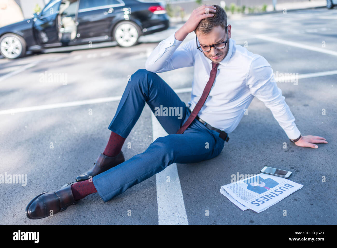 stressed businessman Stock Photo - Alamy