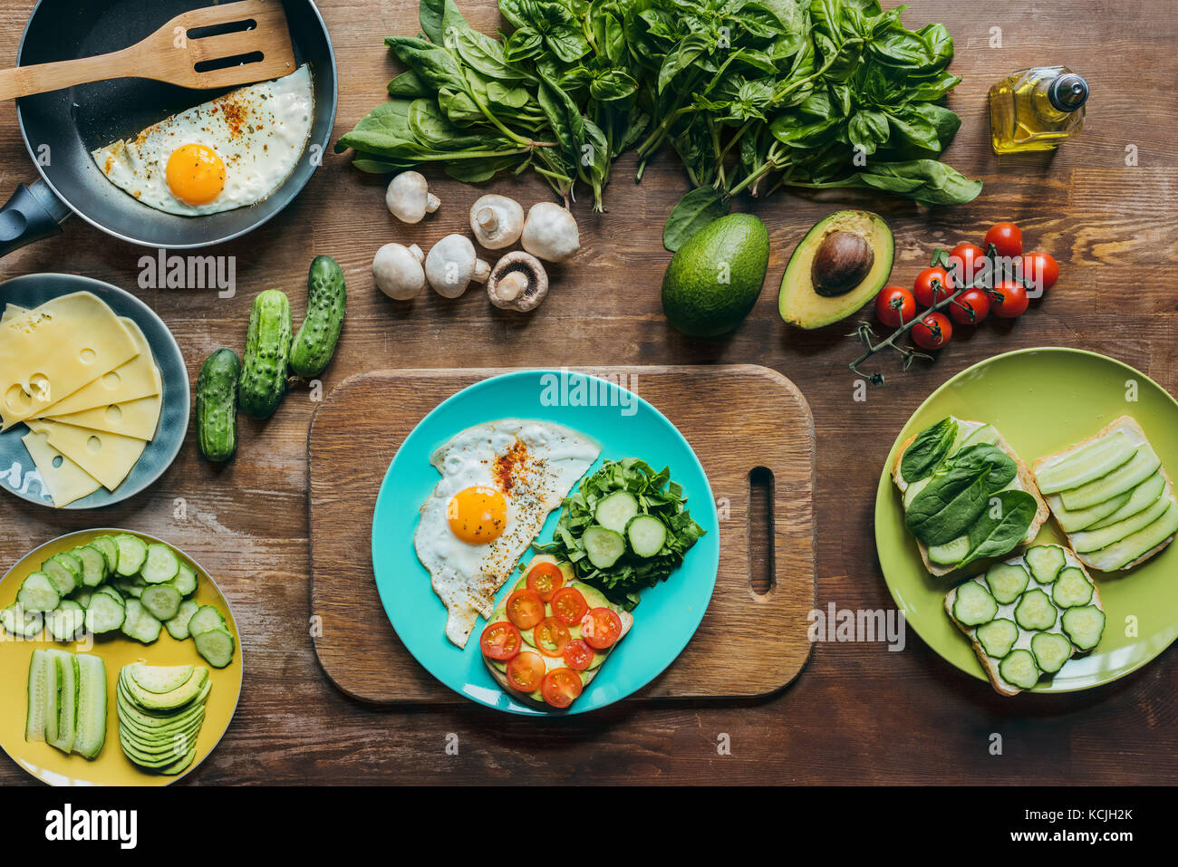 healthy breakfast on plate Stock Photo - Alamy
